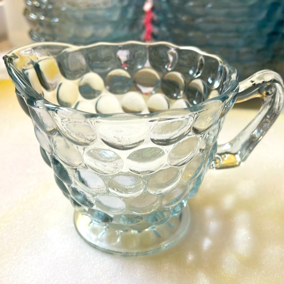 Anchor Hocking | Dining | Vintage 94s Anchorhocking Blue Bubble Pattern ...